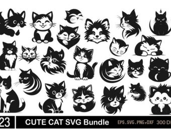 Peeking Cat SVG Pack, Cat Silhouette, Peeking Svg, Cut Files for Cricut ...