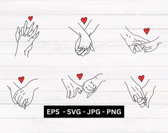 Holding Hands SVG, Pinky Hold, Love, SVG Cut File, Customize With Your Own Text, Add Names ...