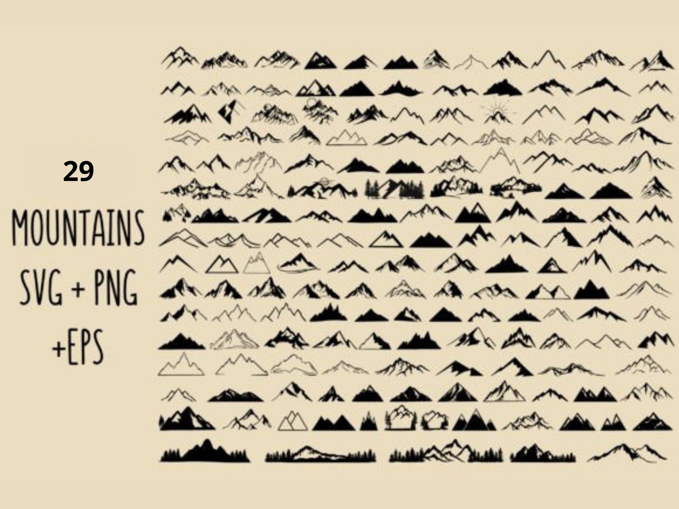 Mountains SVG, File for Cricut, for Silhouette, Cut Files, Png, Dxf ...