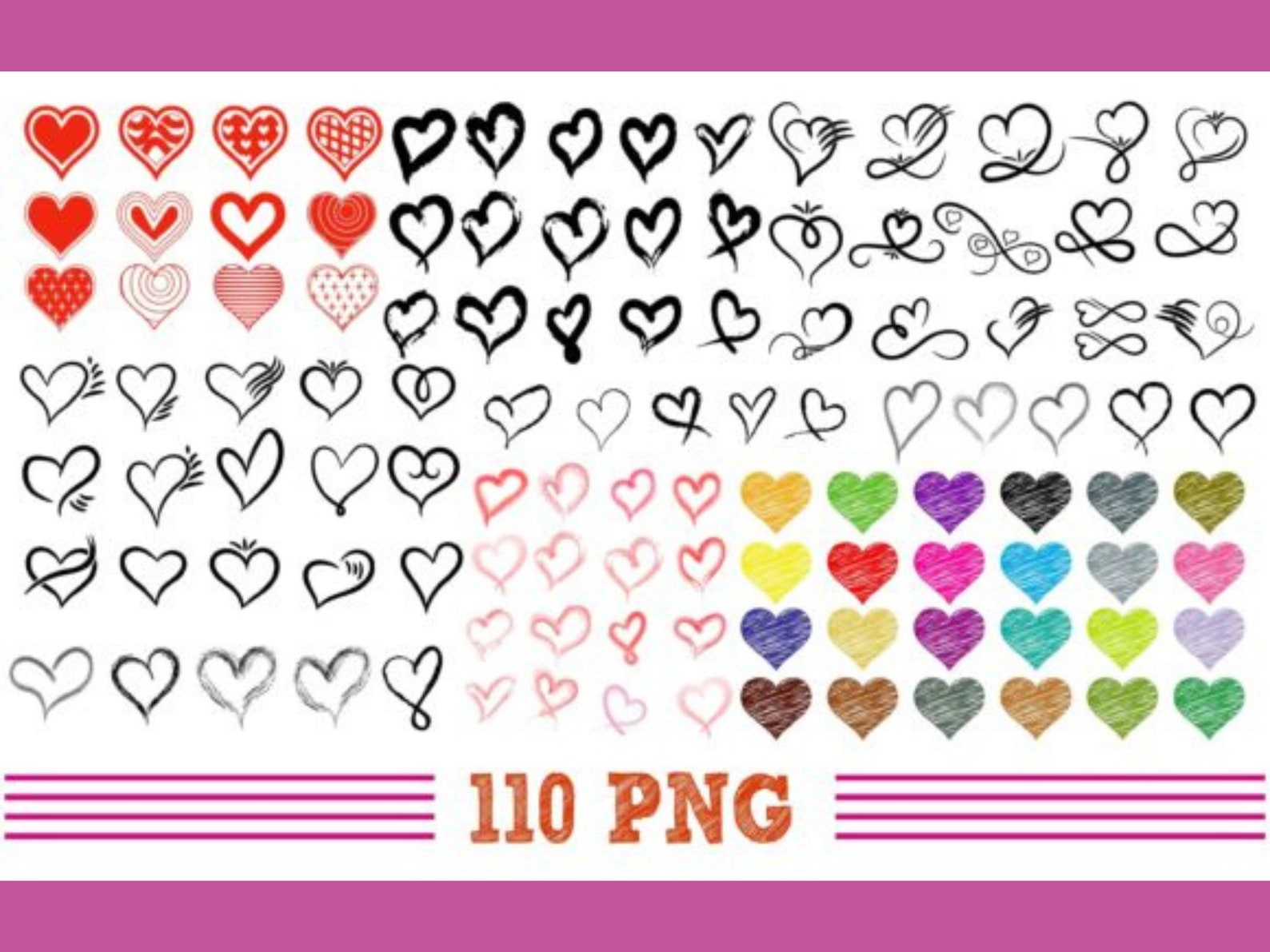 Hearts Svg Bundle, Heart Outline Svg, Heart Cut Files, Heart Clipart ...