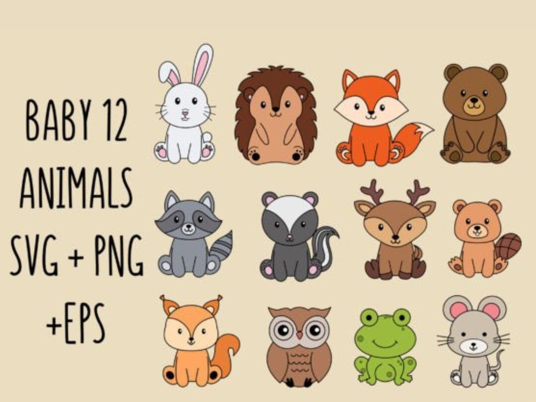 Cute Animal Svg Bundle Woodland Animals Svg Animal Svg Jungle Animals ...
