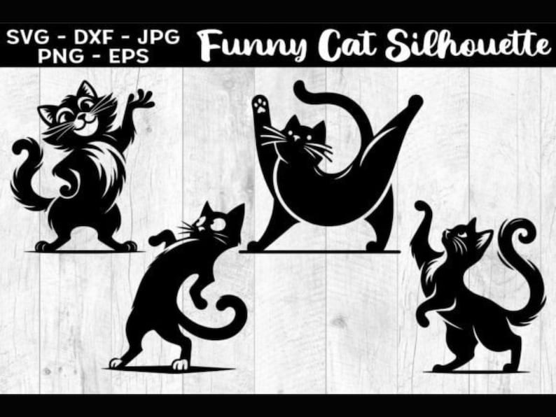 Cartoon Cat SVG Bundle, Cat Silhouette, Png,vector, Commercial Use ...