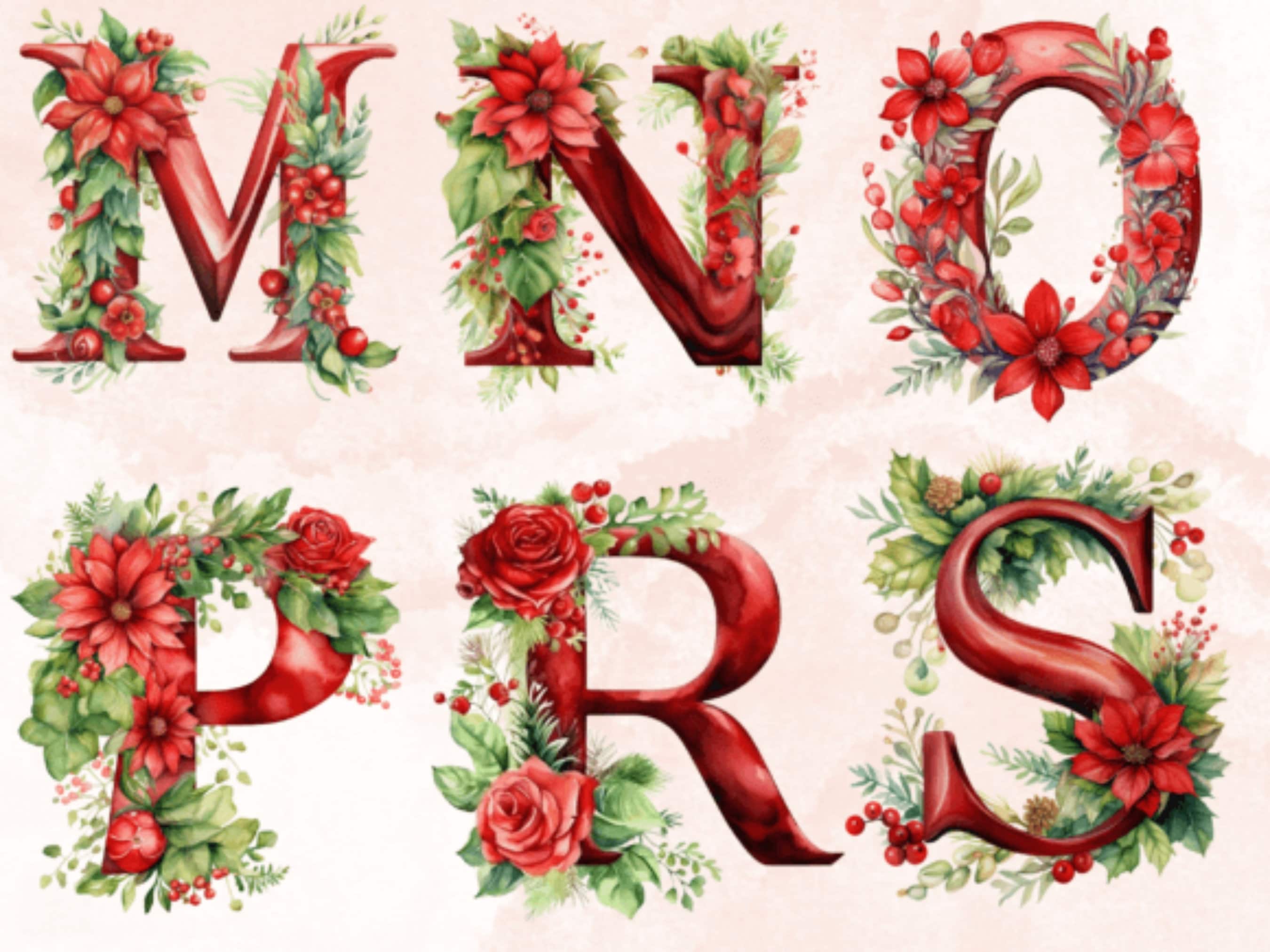 24 PNG Red Christmas Alphabet Clipart,christmas Letters Clip Art ...