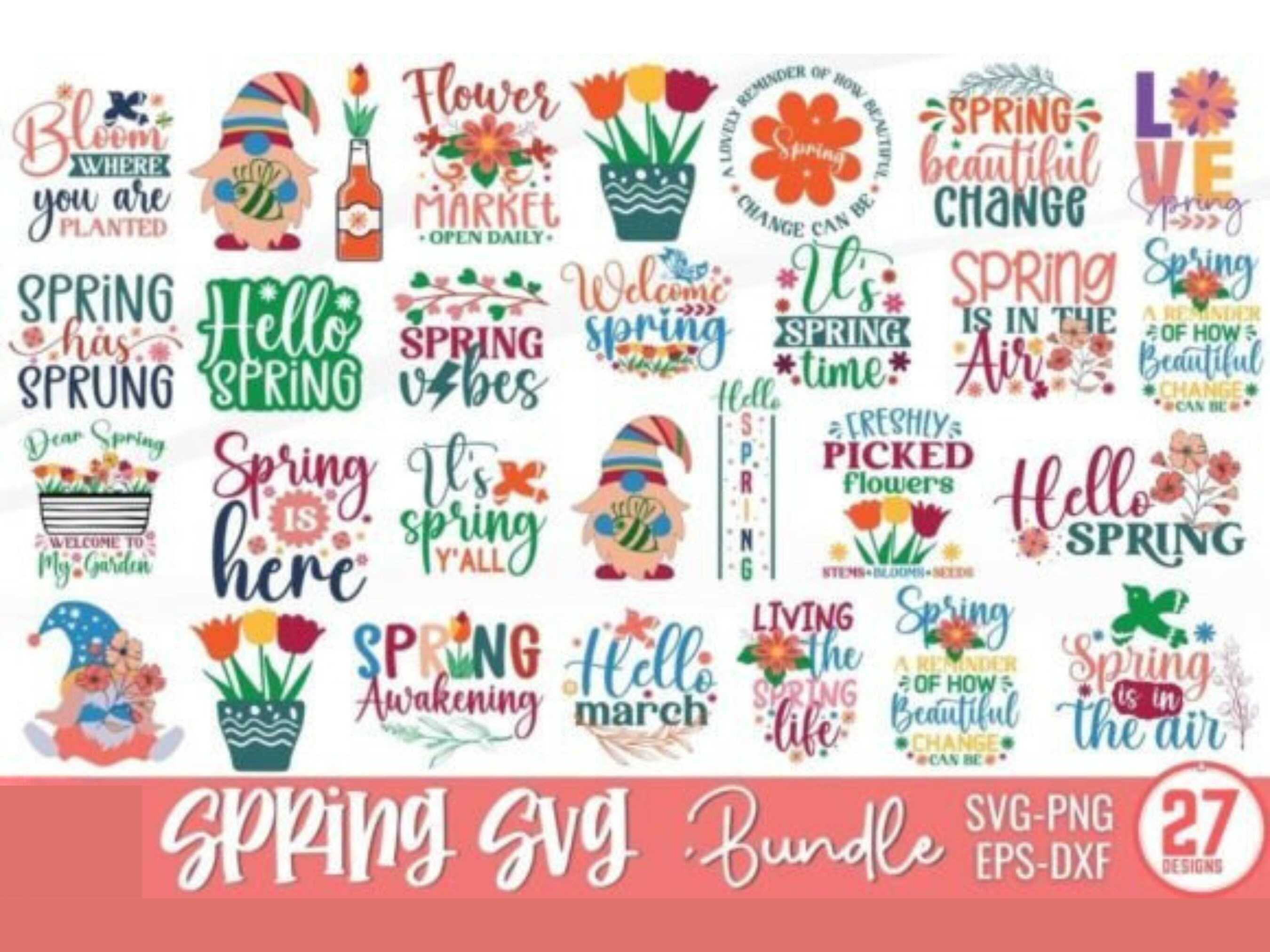 Spring SVG Bundle, Hello Spring SVG, Easter SVG, Welcome Spring Svg ...