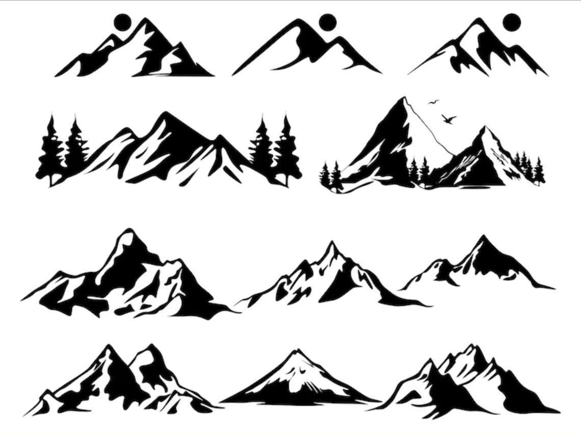 Mountains SVG, File for Cricut, for Silhouette, Cut Files, Png, Dxf ...