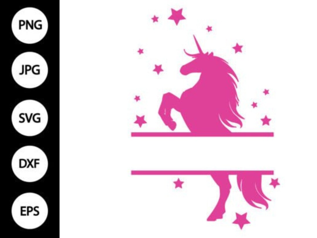Unicorn Svg Unicorn Split Monogram Svg Unicorn Vector Unicorn
