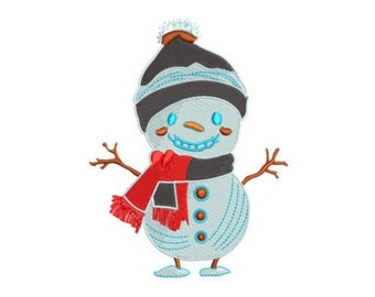 Snowman Embroidery Design, Christmas Embroidery File, 4 Sizes, Instant ...