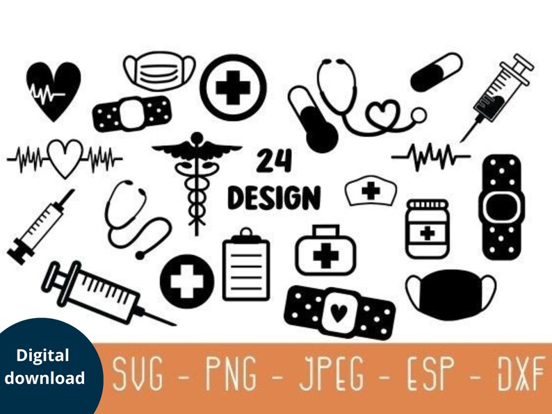 Medical Icons SVG Nurse Svg Bundle Doctor Svg Bundle Svg Cut Files ...
