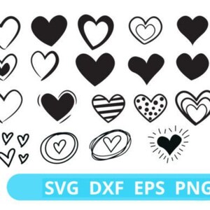 HEART Bundel SVG, HEART Doodle Svg, Heart Svg Cut Files for Cricut, Hand Drawn Heart Svg,heart ...