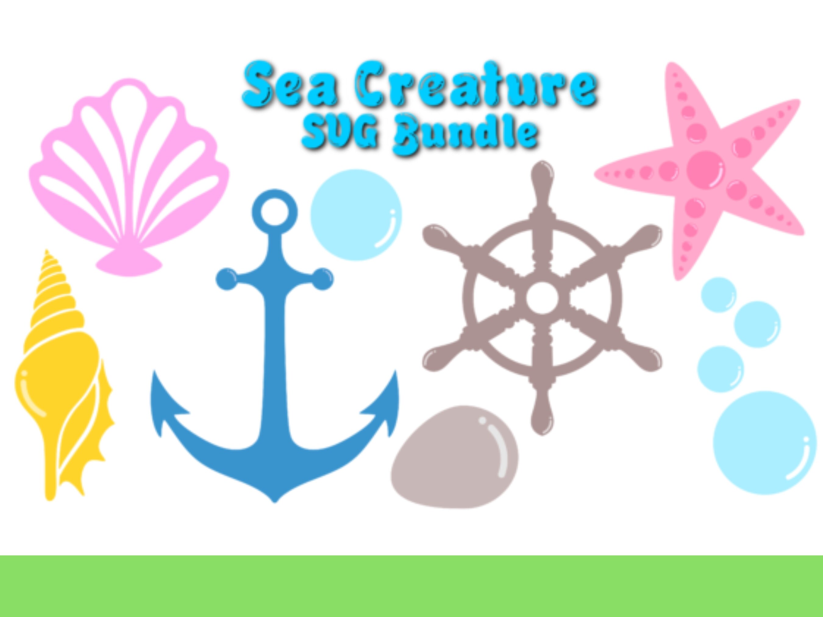 Cute Sea Animals SVG, Ocean Sea Animals PNG Clipart, Starfish, Whale ...