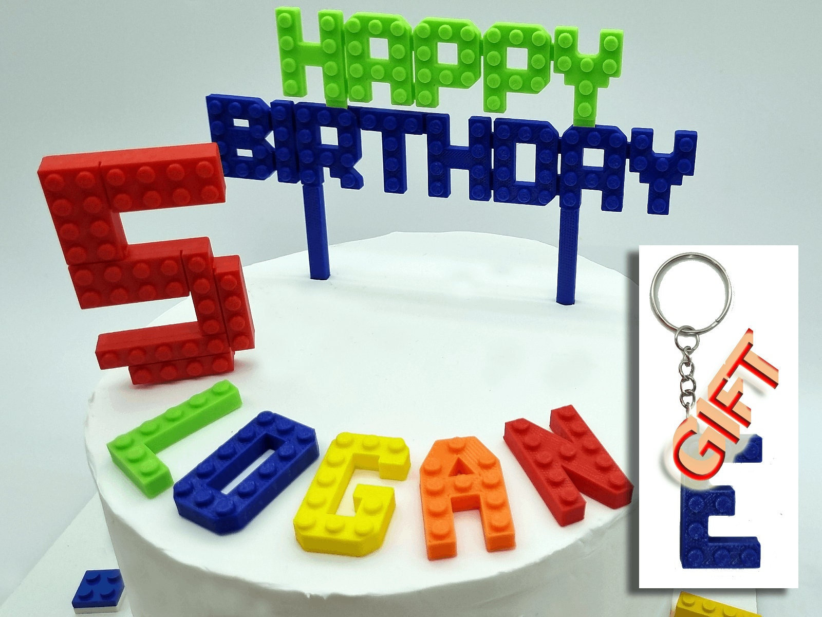 Double Colours Happy Birthday Sign and Number Cake Topper Personalized ...