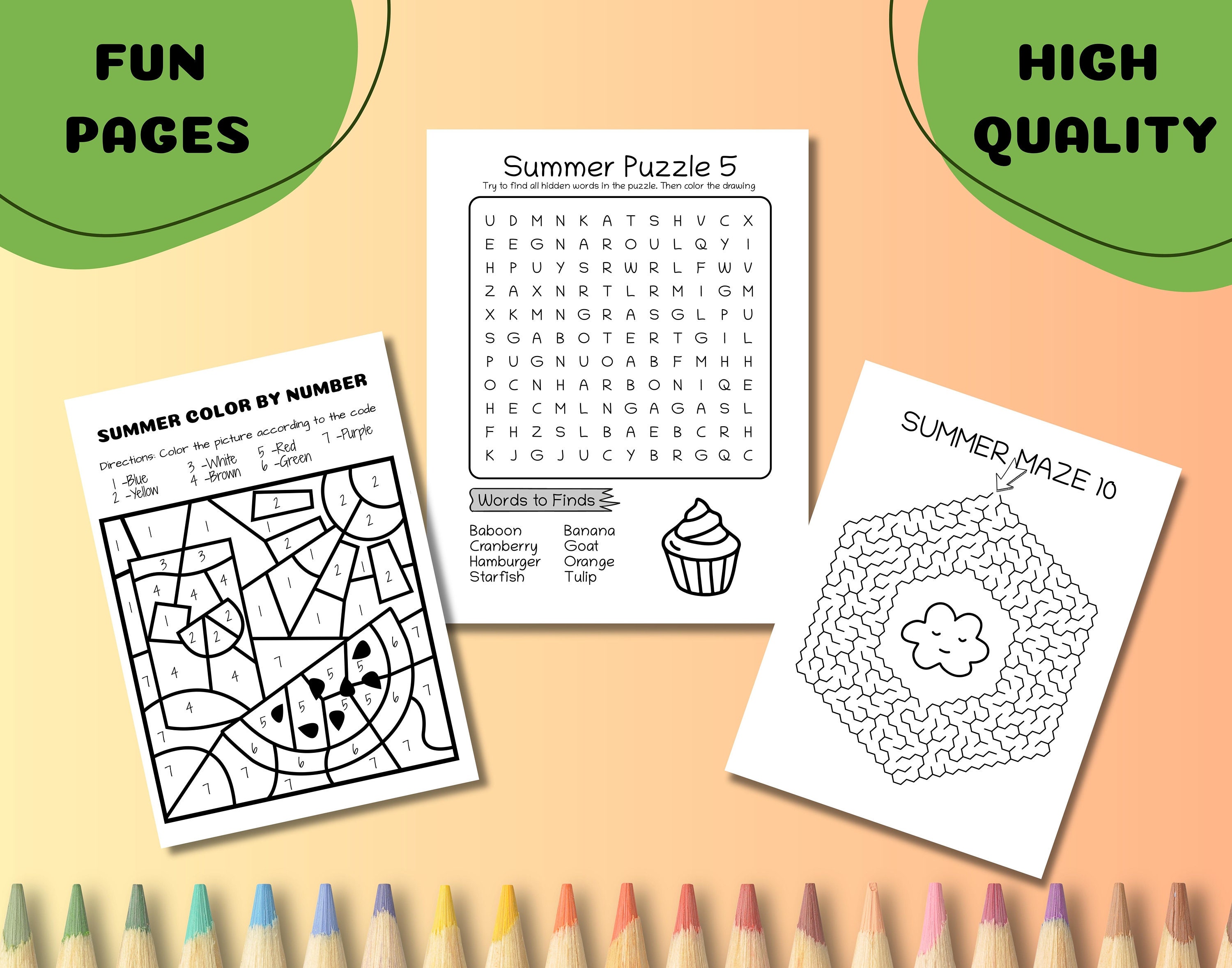 Kids Summer Activity Book Summer Activity Pack Summer - Etsy