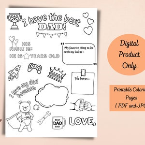 Father's Day Printable,daddy Craft Activity,all About Dad Gift Dad ...