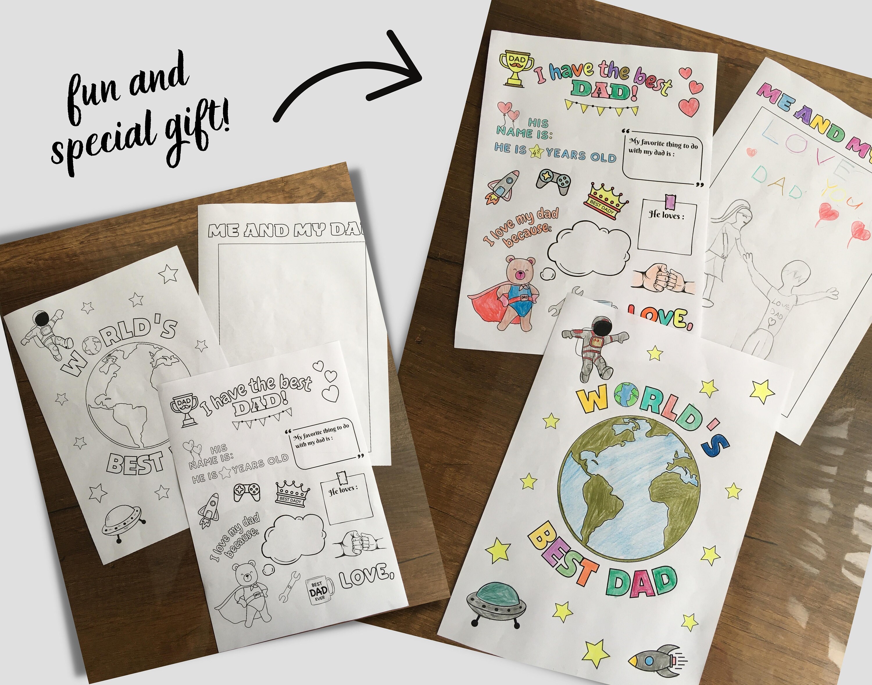 Father's Day Printable,daddy Craft Activity,all About Dad Gift Dad ...