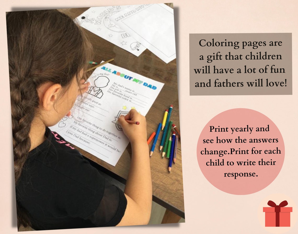 Fathers Day Printable Coloring Page,all About My Dad Printable,father's ...