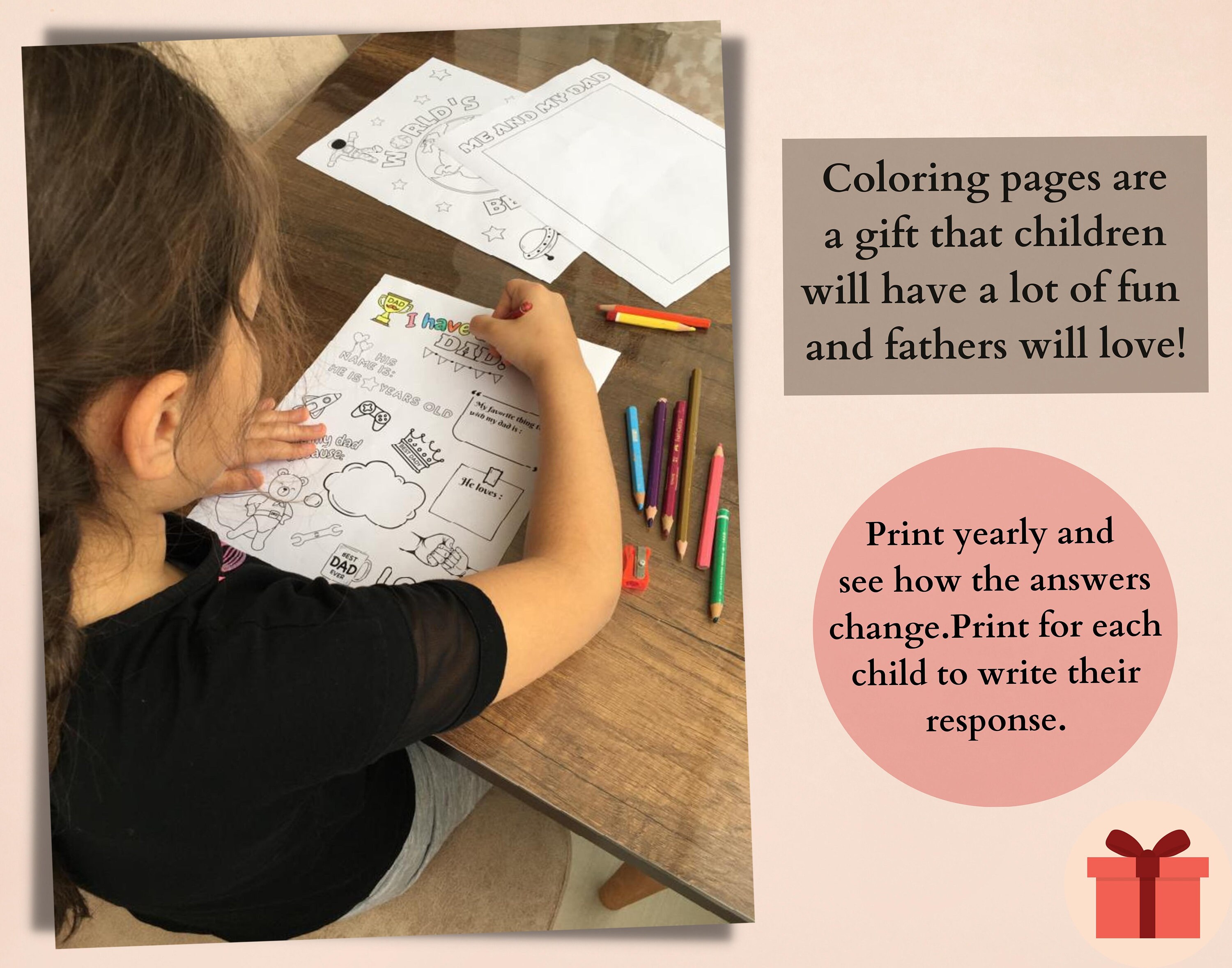 Father's Day Printable,daddy Craft Activity,all About Dad Gift Dad ...