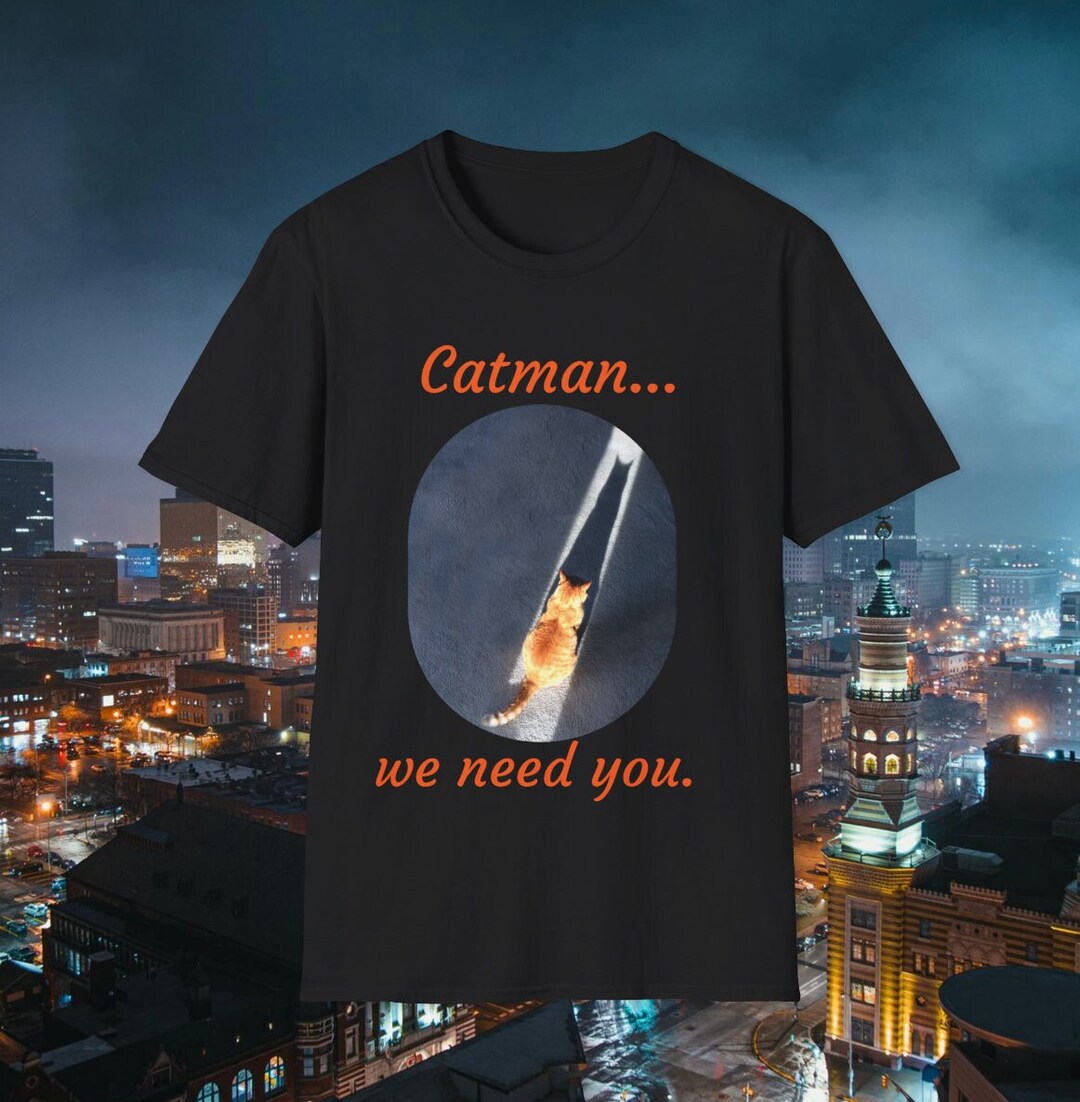 Catman Shadow Shirt-funny Cat T Shirt - Cat Silhouette Shadow - Adorable Tabby Gift - Cat Lovers ...