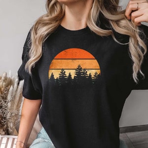 Forest Themed Camping Shirt - Adventure is Calling Sunset Wildlife Tee ...