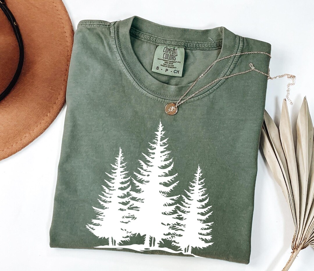 Retro Pine Tree Silhouette Shirt | Nature Lover Gift | Geometric Forest ...