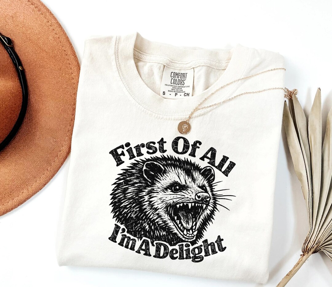 First of All I'm A Delight Possum Shirt Funny Opossum Meme Tee - Etsy