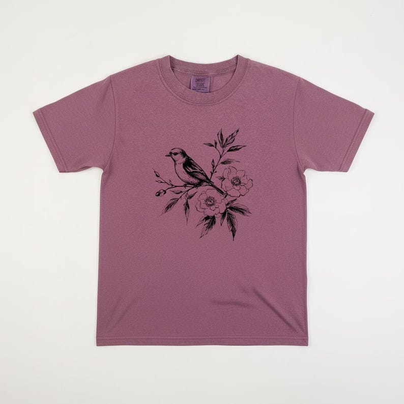 Vintage Chickadee Shirt | Hand-drawn Nature Graphic Tee | Gift for Bird ...