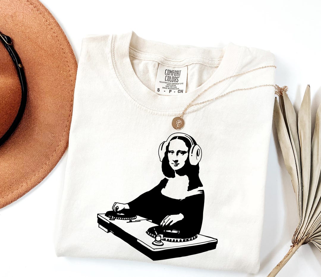 Comfort Colors DJ Mona Lisa Shirt Funny Art Tee Gift for Music Lovers ...
