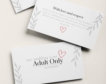 Printable 2-sided No Kids Wedding, No Children Allowed at Wedding ...