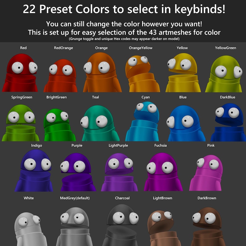 R.E.P.O. Live2d Vtuber | Multiple Toggles | 22 Preset Colors - Etsy