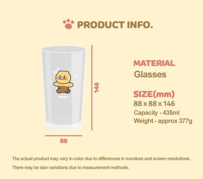 Korea Kakao Friends Choosik Glasses 435ml - Etsy