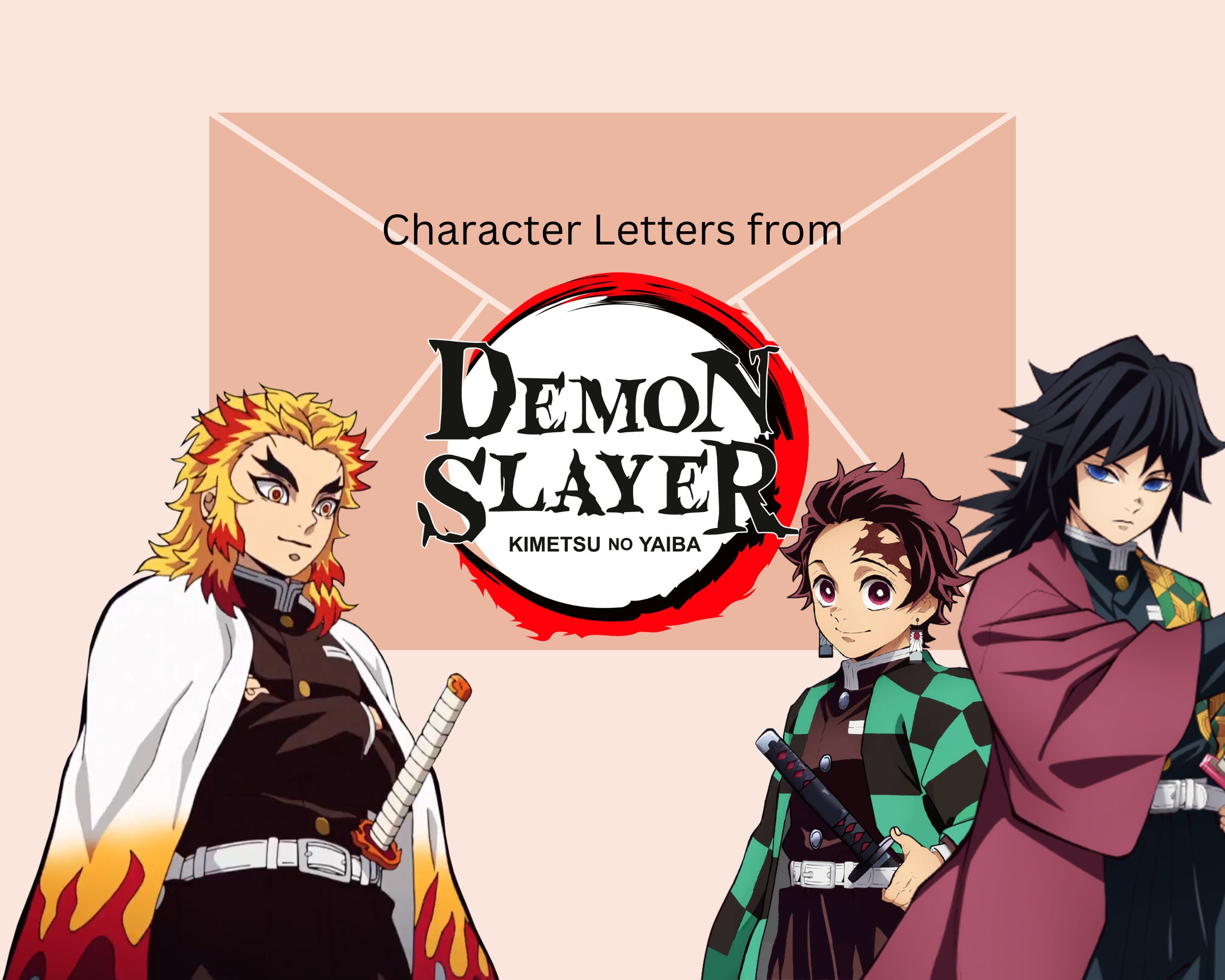 Demon Slayer Character Letters - Etsy