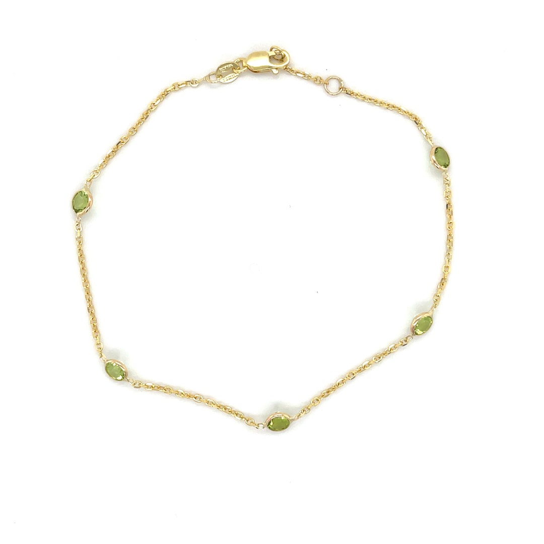 14K Solid Yellow Gold August Birthstone Natural Peridot by the Yard ...