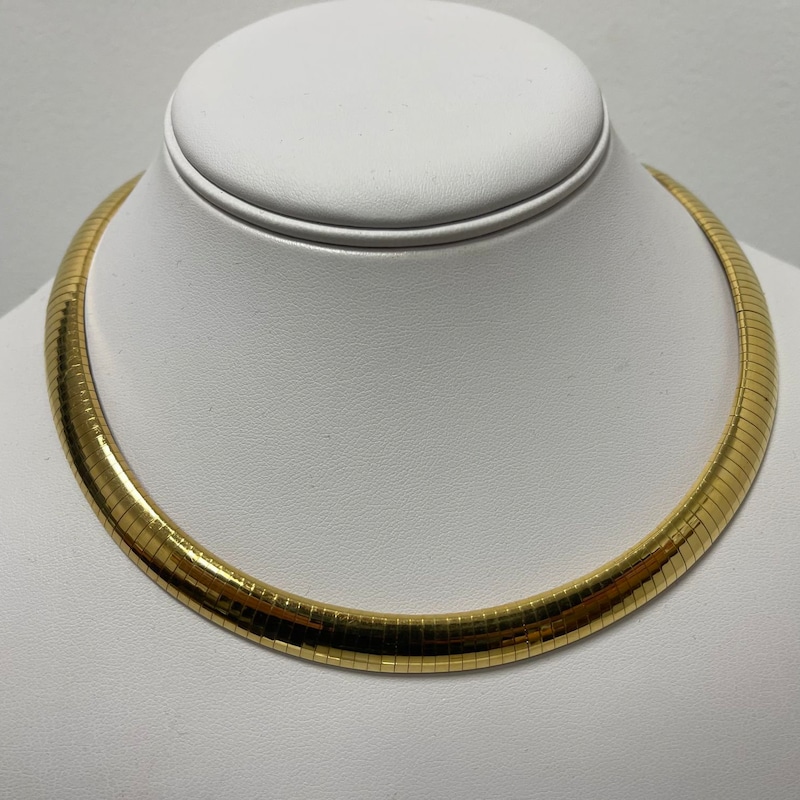 14 K Omega Gold Necklace - Etsy