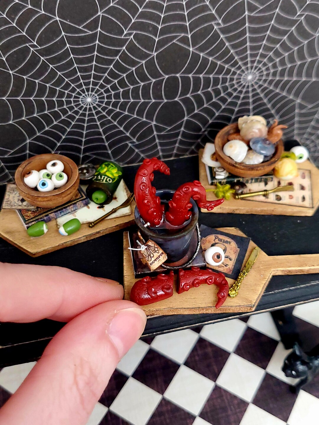 Miniature Witch Food Halloween Prep Board, Haunted Dollhouse Food ...