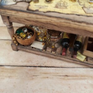 Pirate Miniature, Dollhouse Pirate Table, 1:12 Scale Artisan Miniature ...