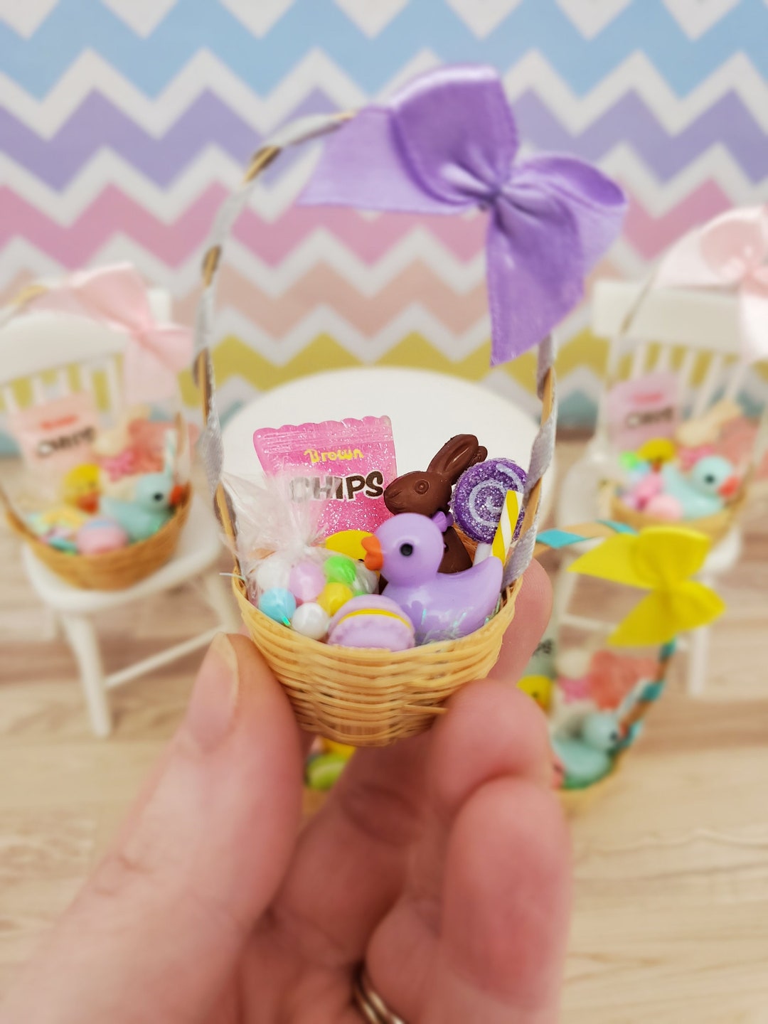 Miniature Easter Basket, Easter Miniature, Miniature Basket, Dollhouse ...