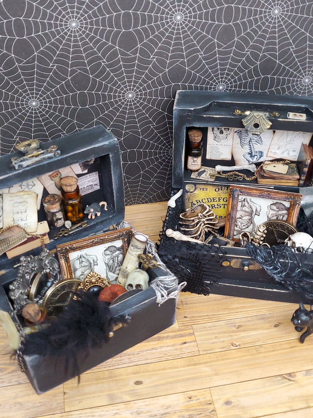 Miniature Halloween Chest, Haunted Dollhouse Miniature, 1:12 Scale ...