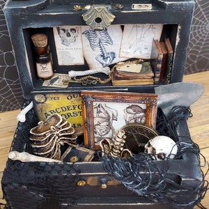 Miniature Halloween Chest, Haunted Dollhouse Miniature, 1:12 Scale ...