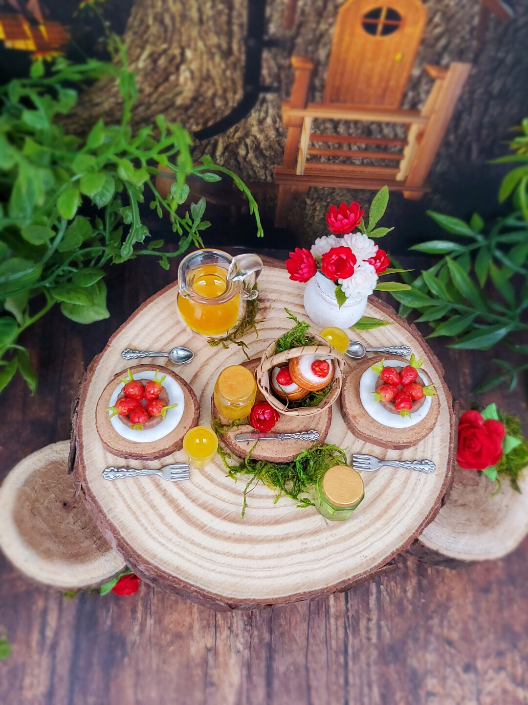 Fairy Garden Table, 1:12 Scale Miniature, Fairy Garden Miniature ...