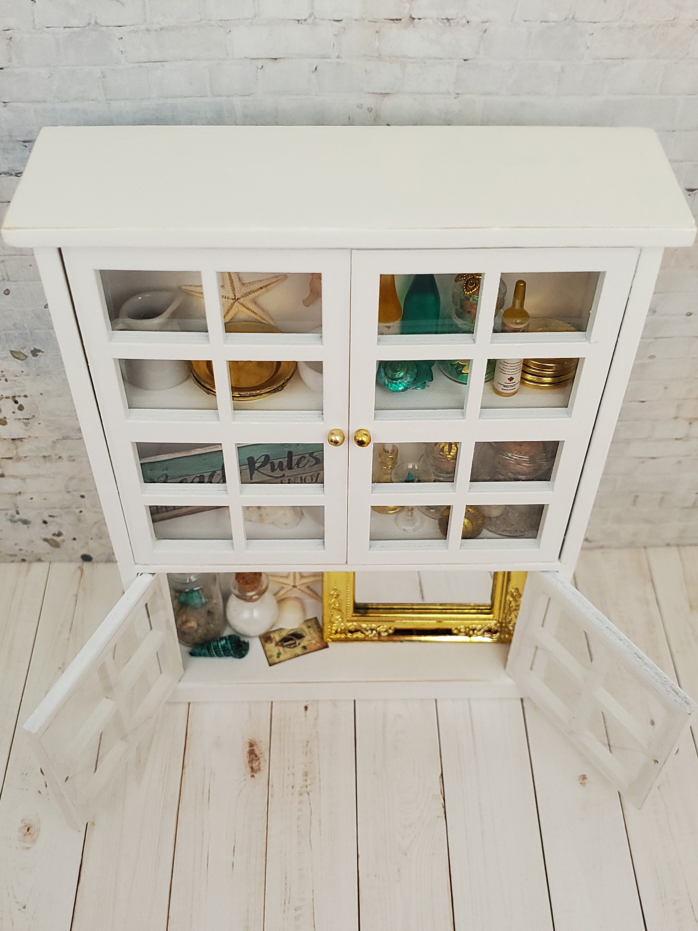 Miniature Beach Cabinet 1:12 Scale Miniature, Nautical Dollhouse ...