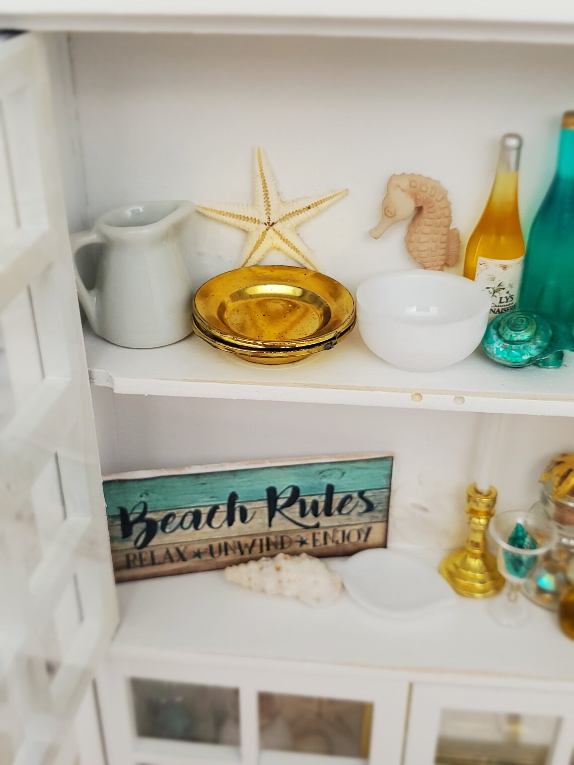 Miniature Beach Cabinet 1:12 Scale Miniature, Nautical Dollhouse ...