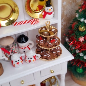 Miniature Christmas Hutch, Miniature Dollhouse Furniture, Dollhouse ...