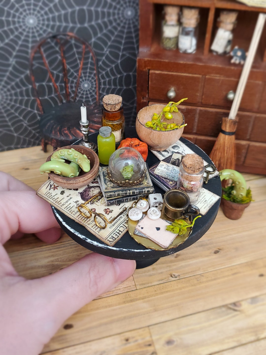 Miniature Witch Table, Haunted Dollhouse Table, 1:12 Scale Halloween Furniture - Etsy
