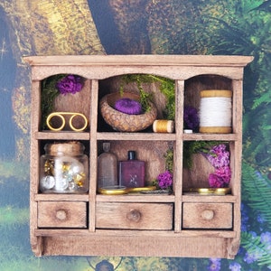 Fairy Garden Shelf, 1:12 Scale Artisan Miniature, Miniature Dollhouse ...