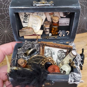 Miniature Halloween Chest, Haunted Dollhouse Miniature, 1:12 Scale ...