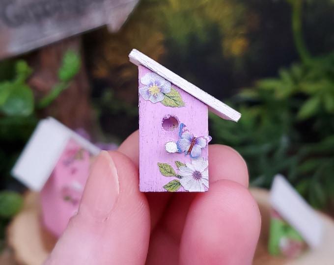 Miniature Birdhouse, Dollhouse Birdhouse, 1:12 Scale Miniature Garden ...