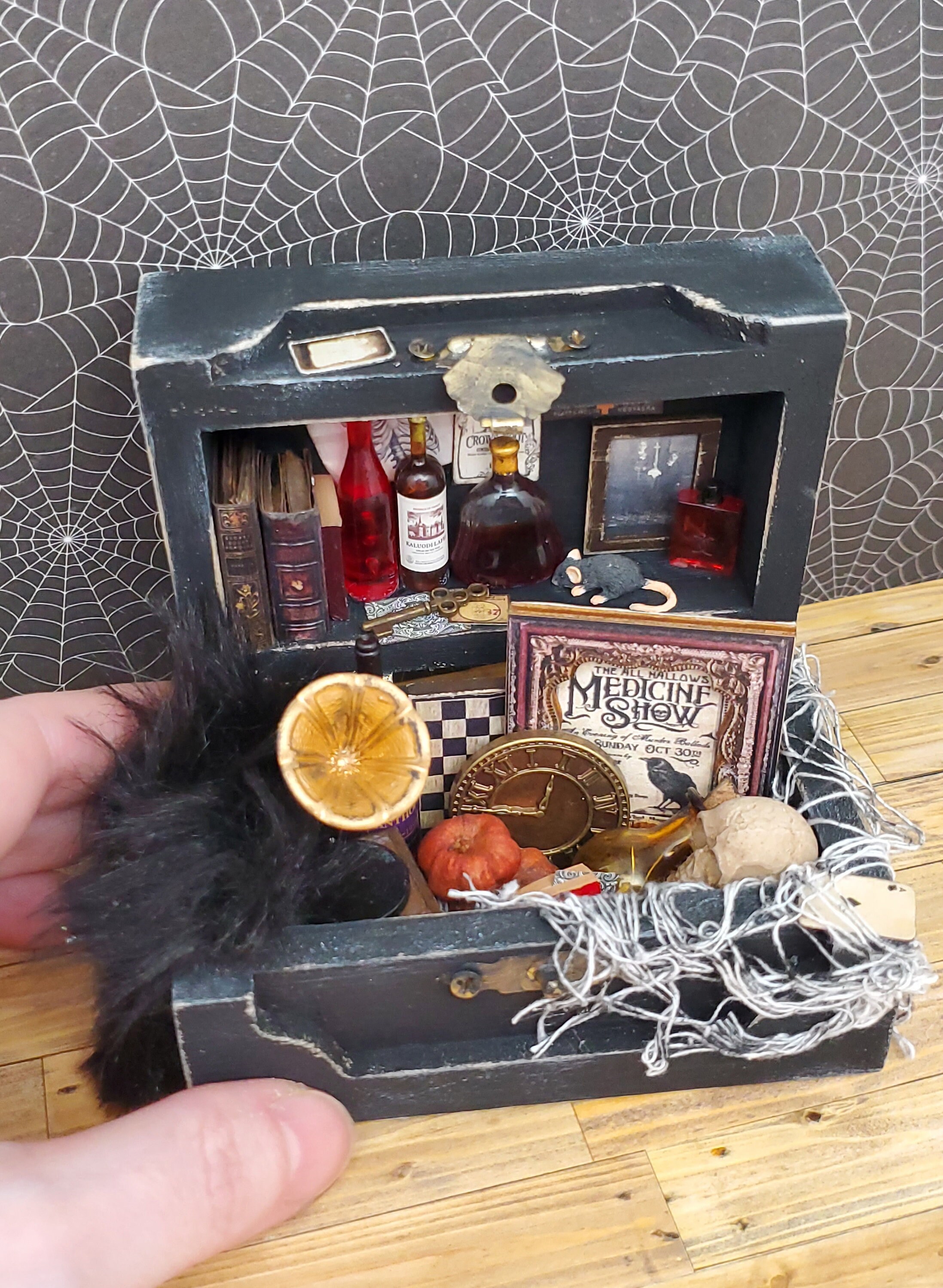 Miniature Halloween Chest, Haunted Dollhouse Miniature, 1:12 Scale ...