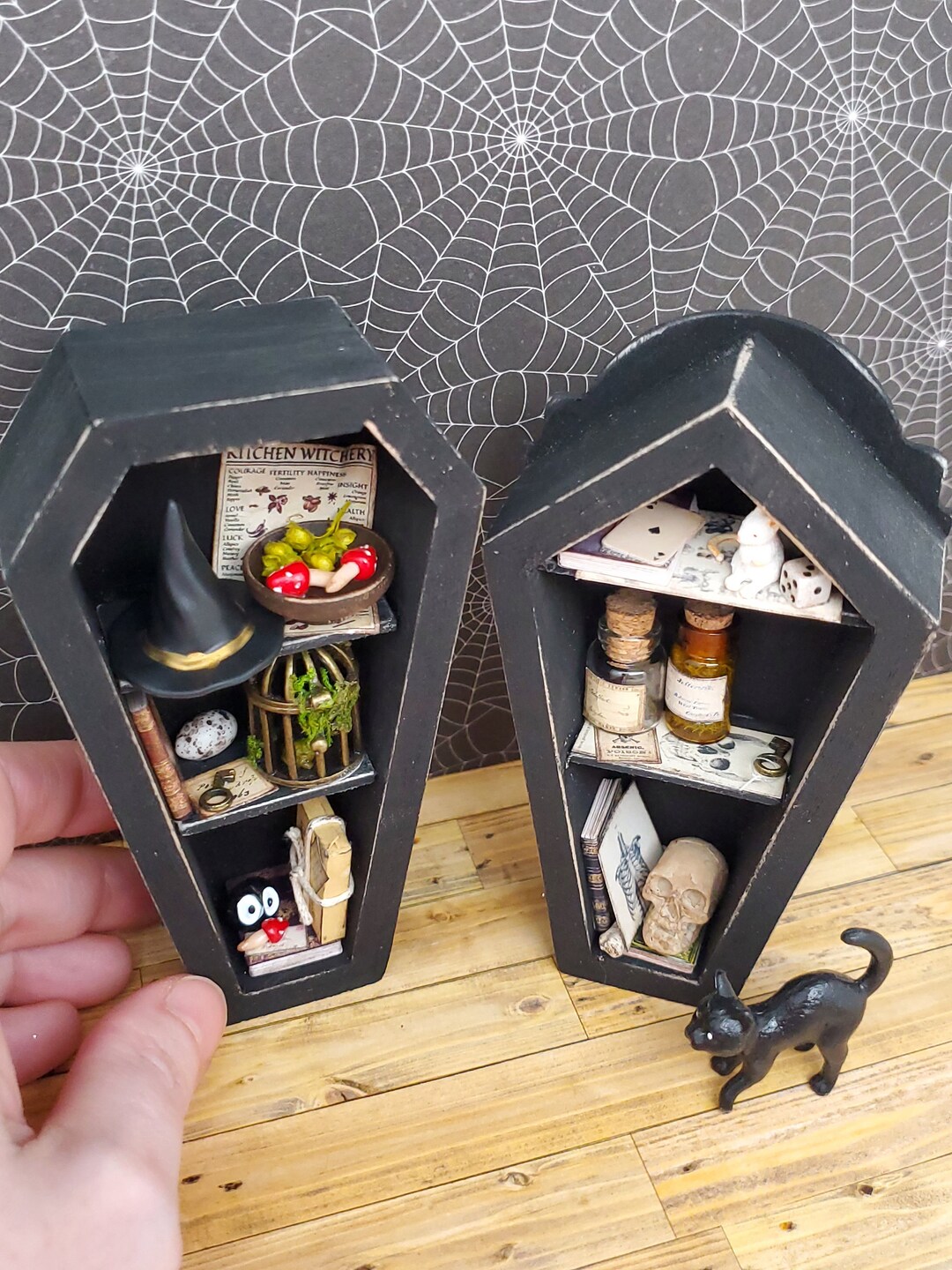 Miniature Halloween Coffin, Dollhouse Coffin, 1:12 Scale Halloween ...