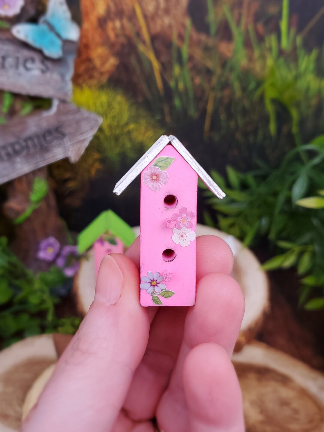 Miniature Birdhouse, Dollhouse Birdhouse, 1:12 Scale Miniature Garden ...