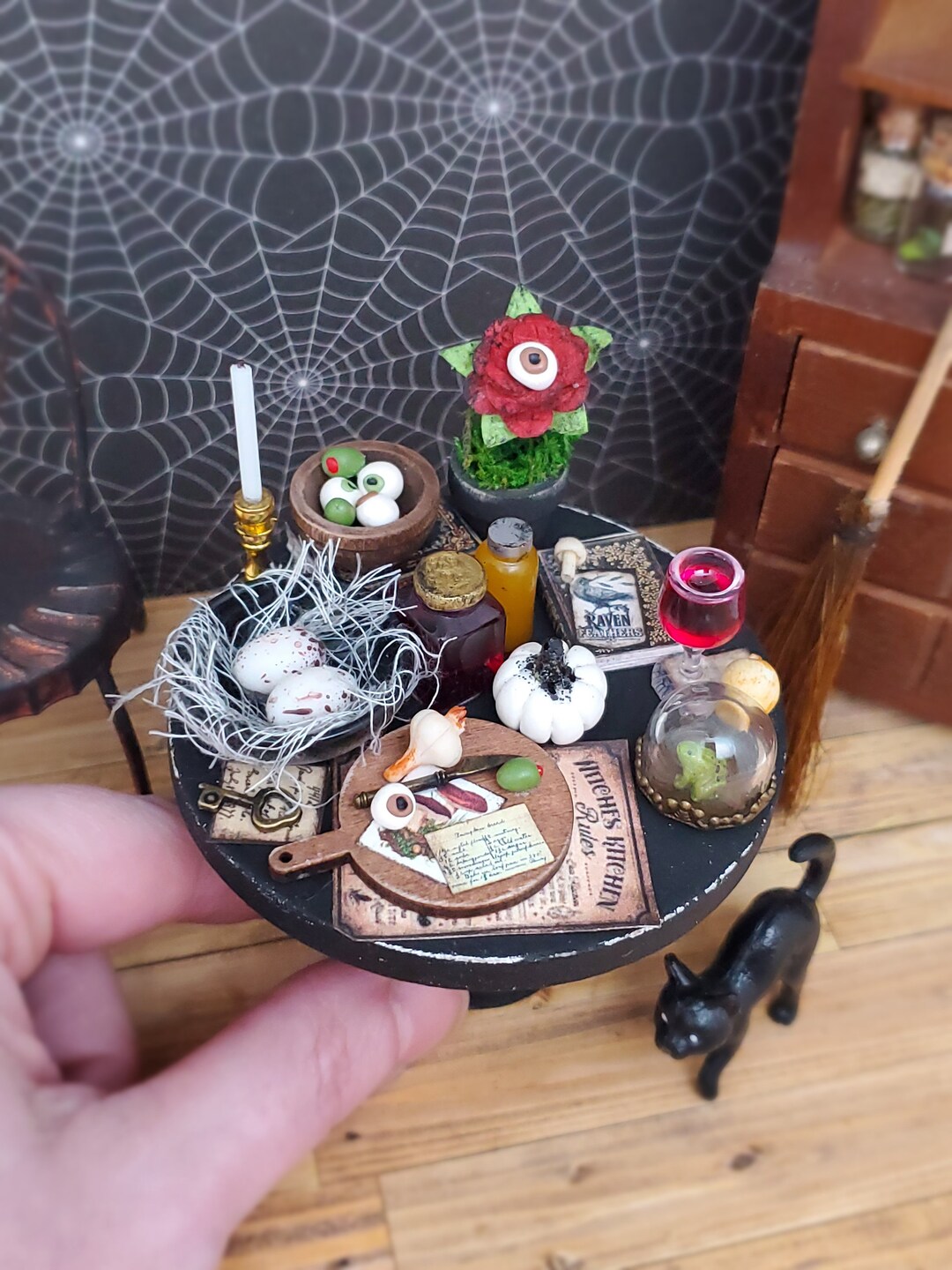 Miniature Witch Table, Haunted Dollhouse Table, 1:12 Scale Halloween Furniture - Etsy