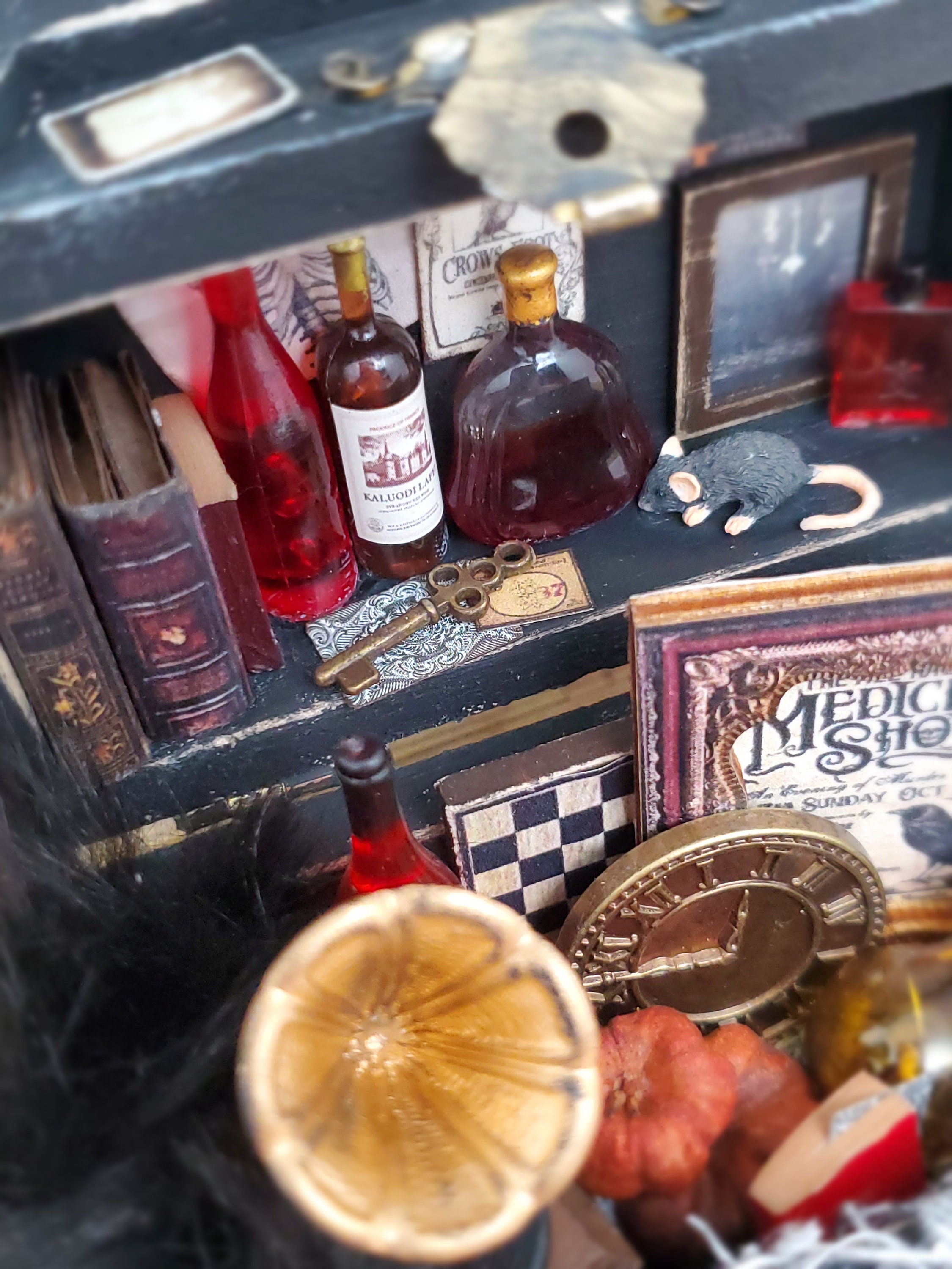 Miniature Halloween Chest, Haunted Dollhouse Miniature, 1:12 Scale ...